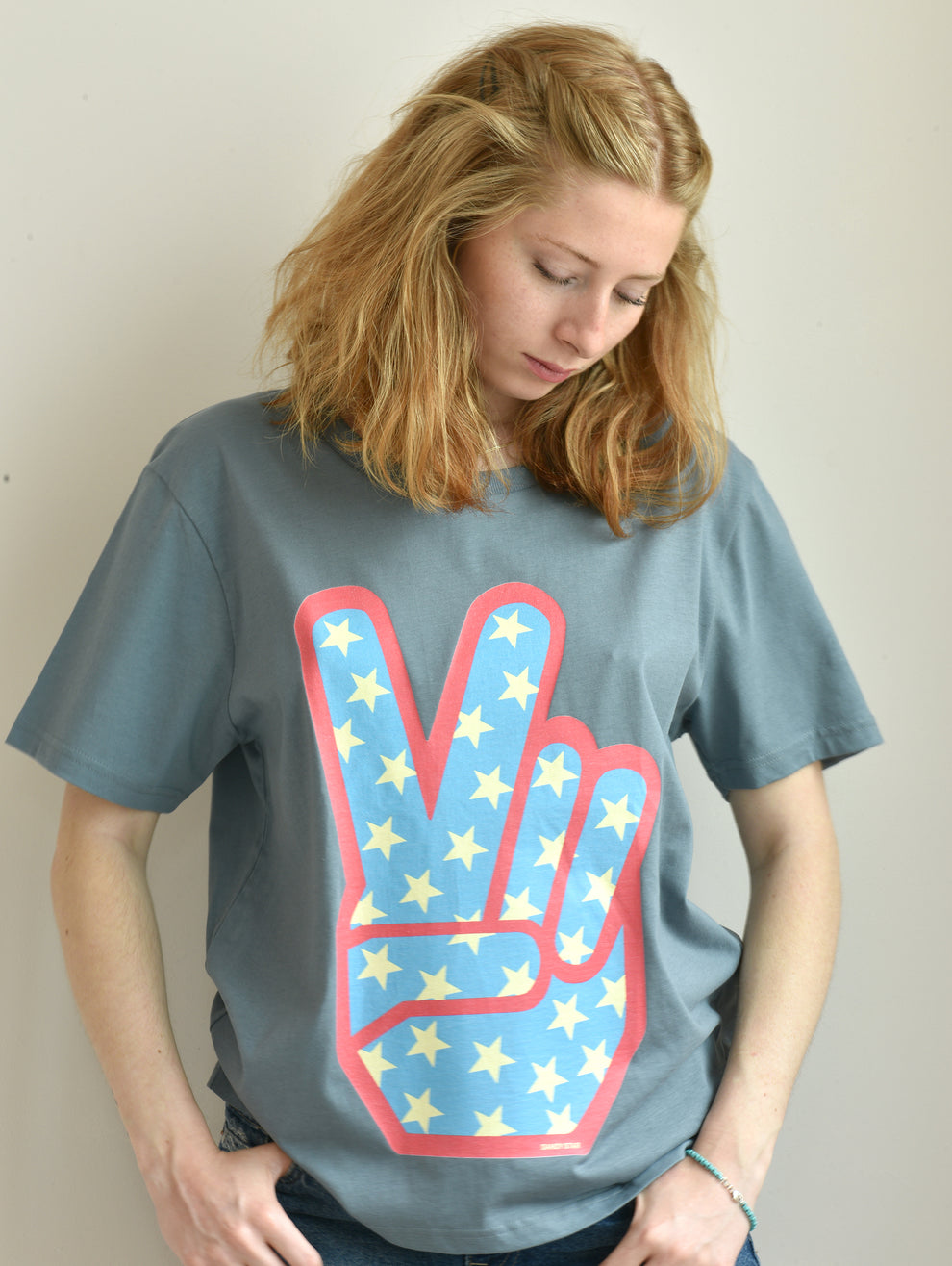 PEACE SIGN BLUE T-SHIRT – Dandy Star